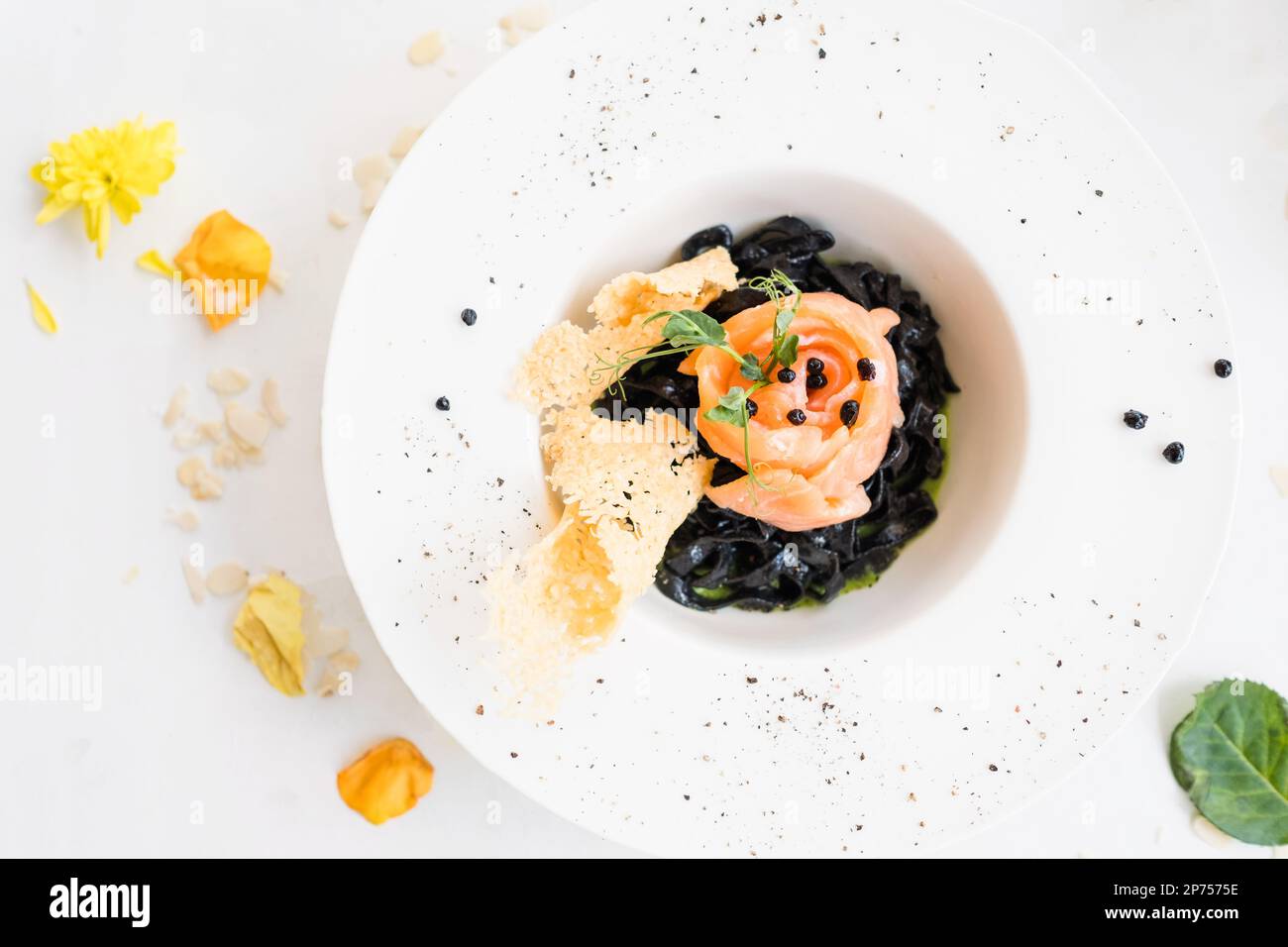 italian food black pasta nero recipe Stock Photo - Alamy