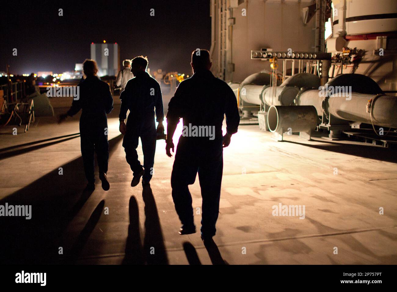 NASA astronauts, from left, Sandy Magnus, Chris Ferguson and Doug ...