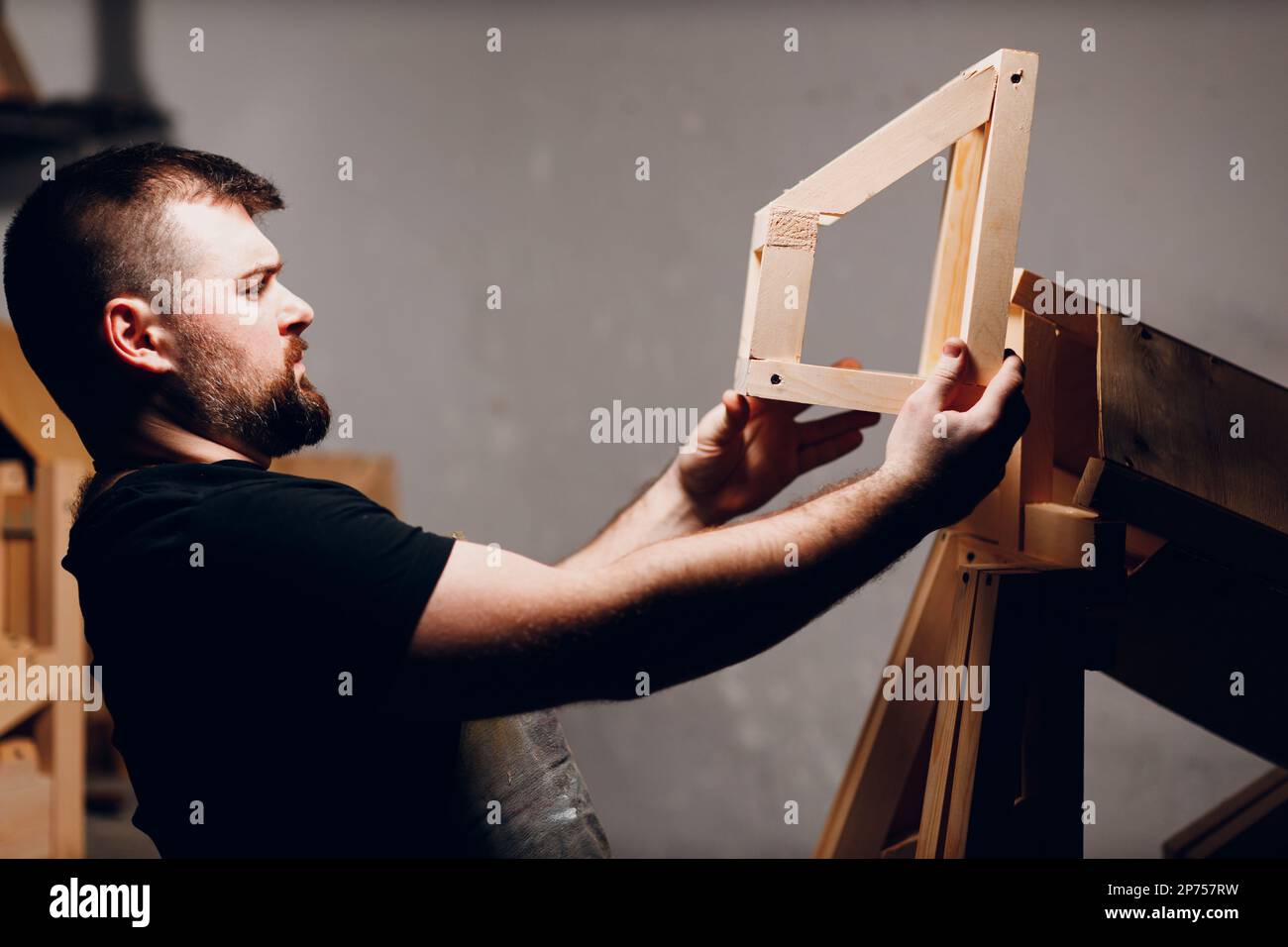 Artisan craftsman carpenter sculptor frame wooden create carcass ...