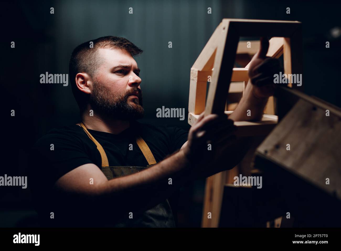 Artisan craftsman carpenter sculptor frame wooden create carcass ...