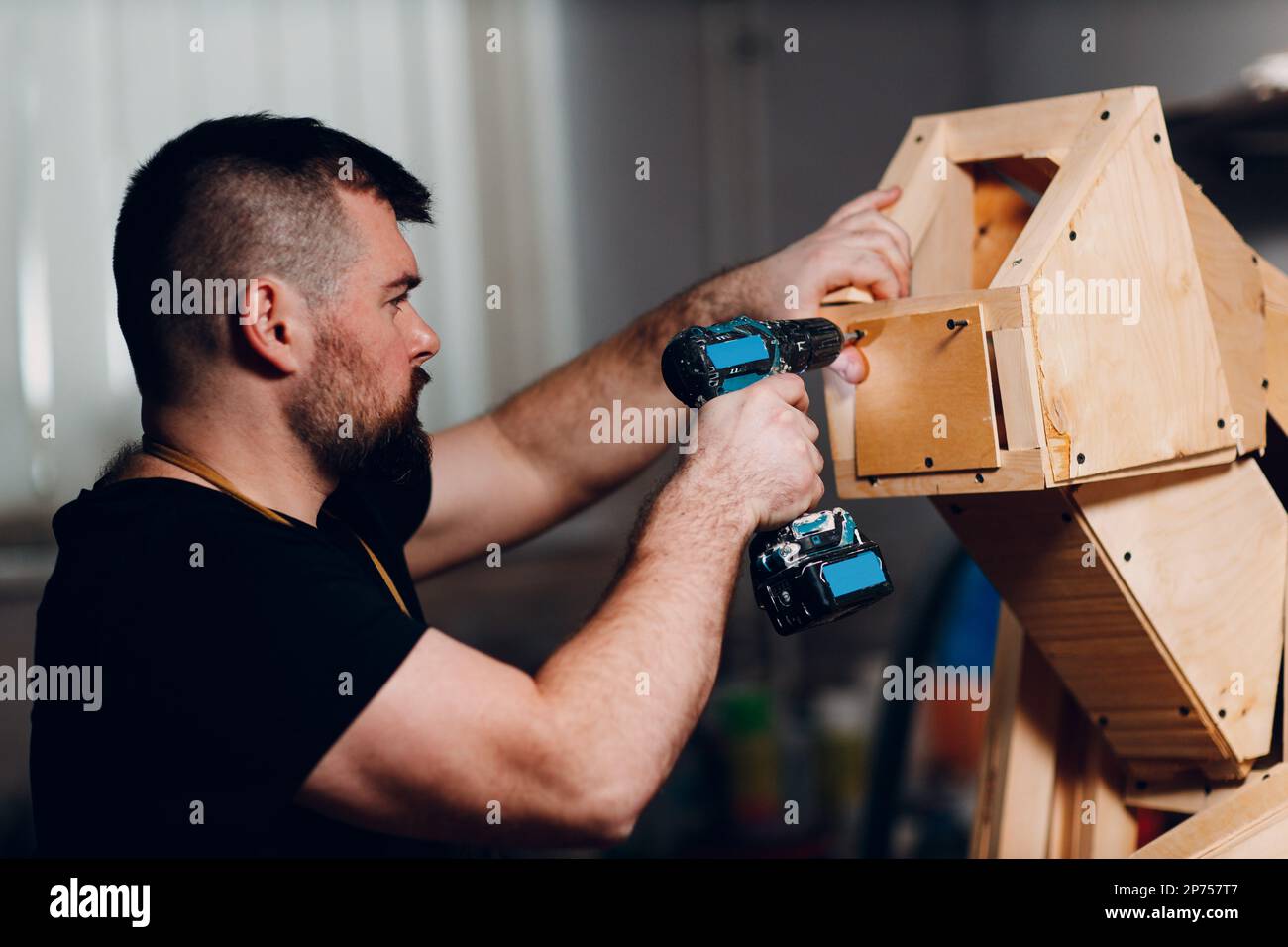 Artisan craftsman carpenter sculptor frame wooden create carcass ...