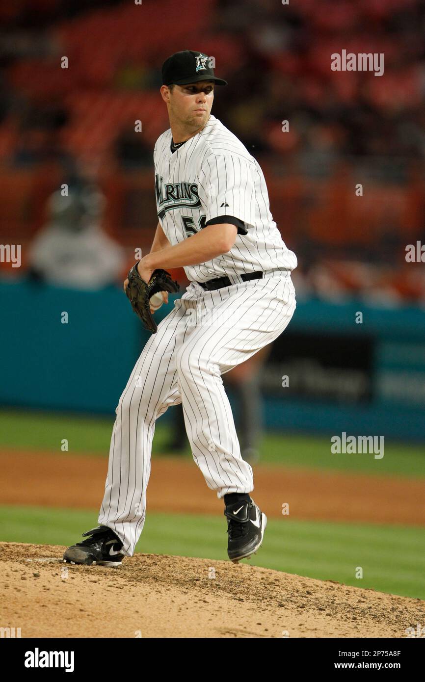 Florida Marlins Ryan Webb in a game against the Philadelphia Phillies ...