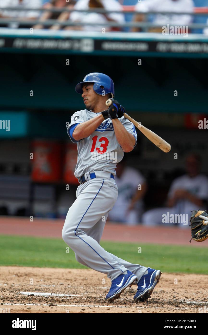 Los Angeles Dodgers Ivan DeJesus plays in a game against the Florida Marlins at Sun Life Stadium ...