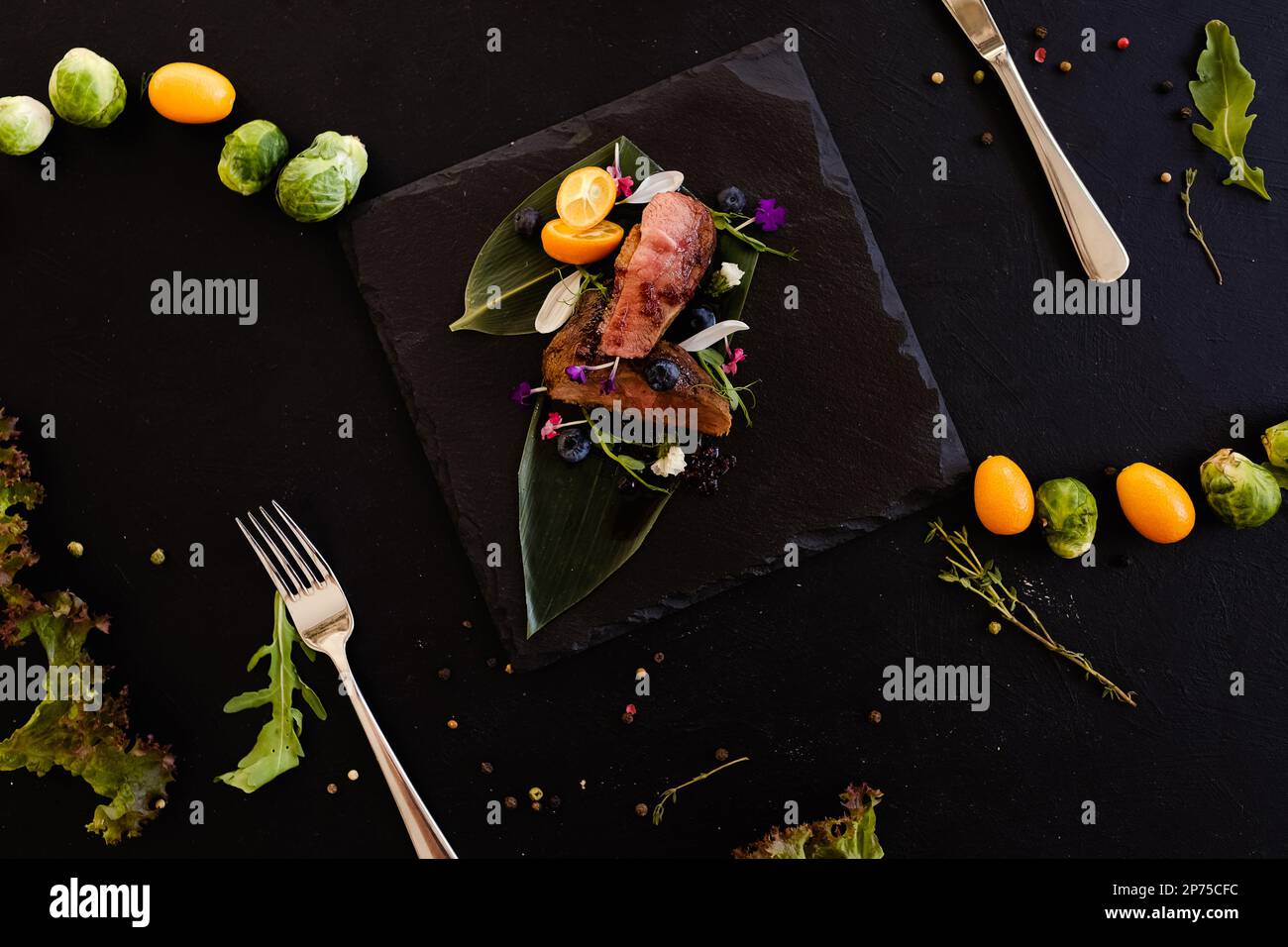 exotic restaurant gourmet food Stock Photo - Alamy