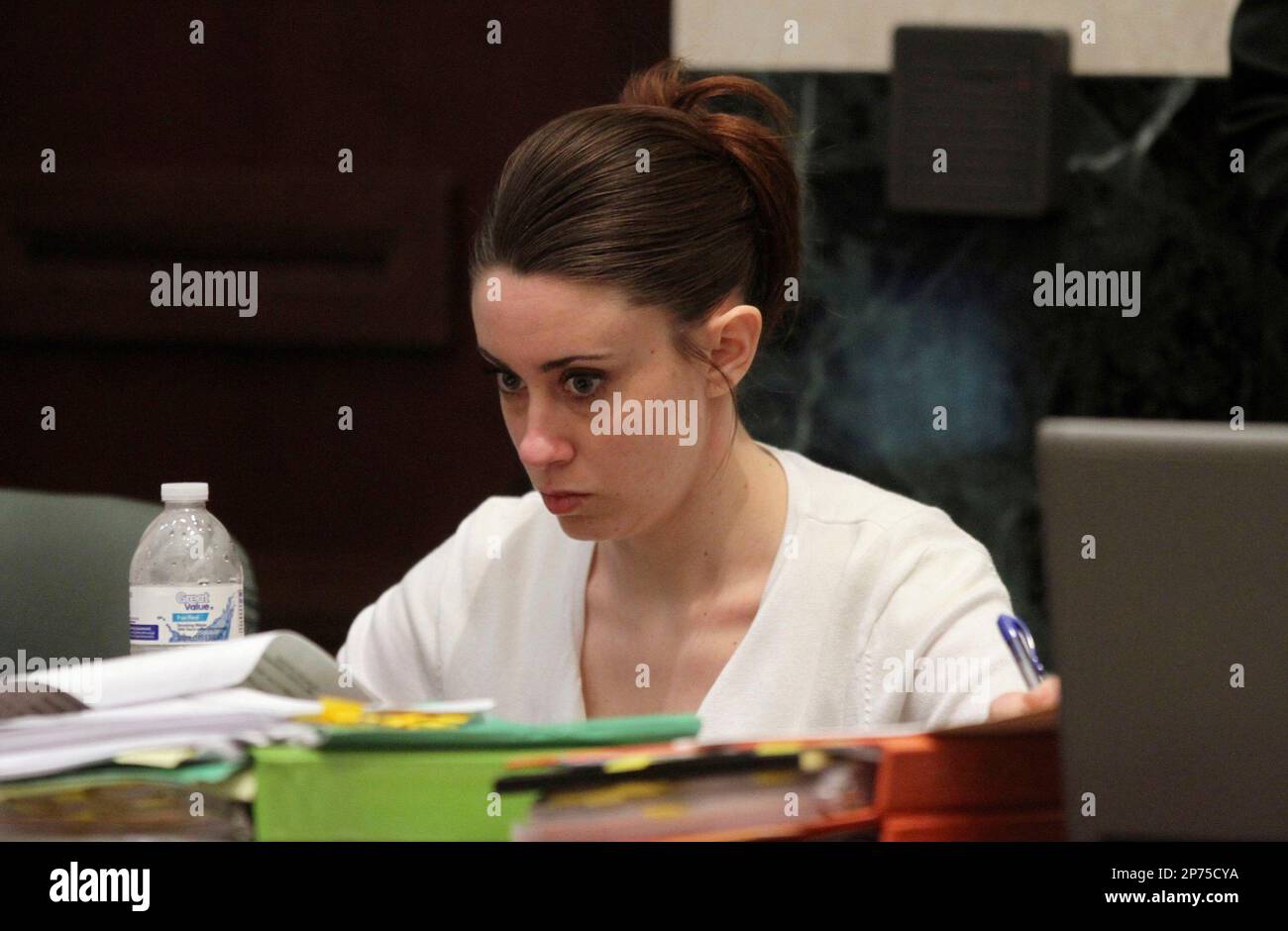 Casey Anthony listens to testimony during her murder trial at the ...