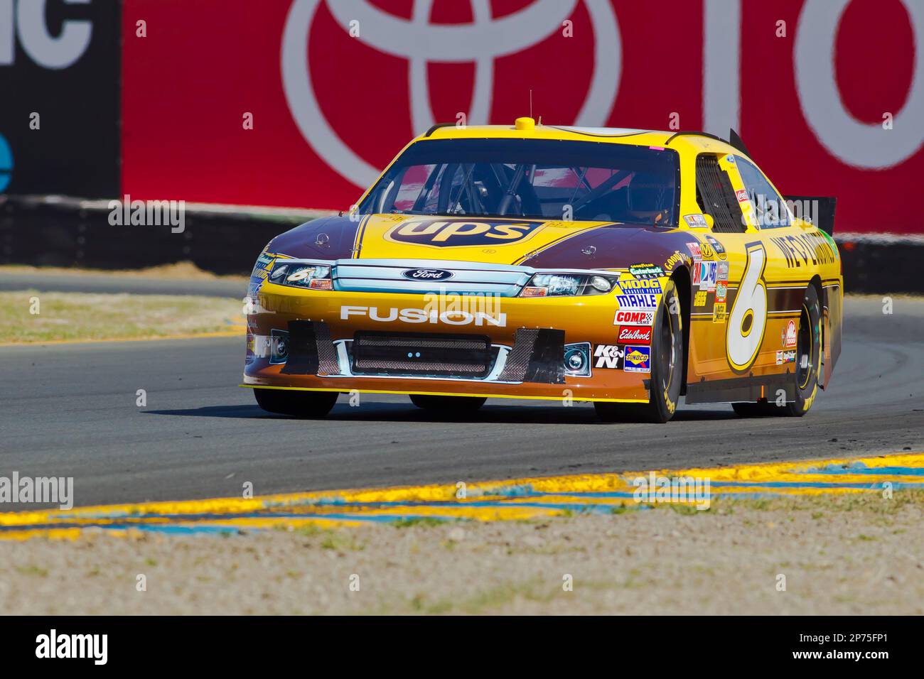 Sonoma, CA - June 25, 2011: David Ragan (6) brings his race car through ...