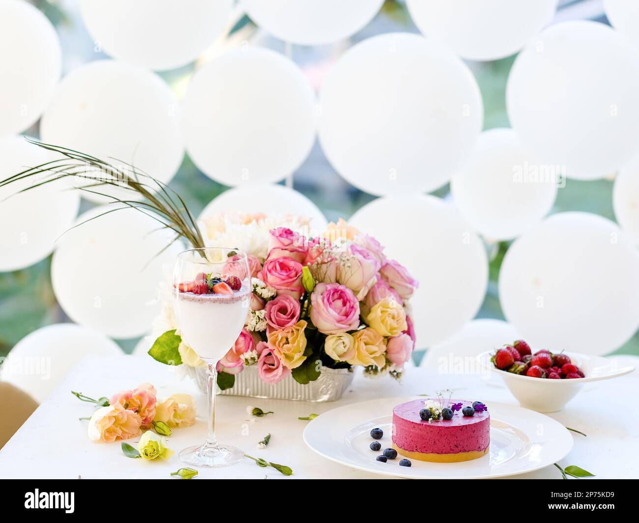 woman party birthday morning dessert cocktail Stock Photo - Alamy