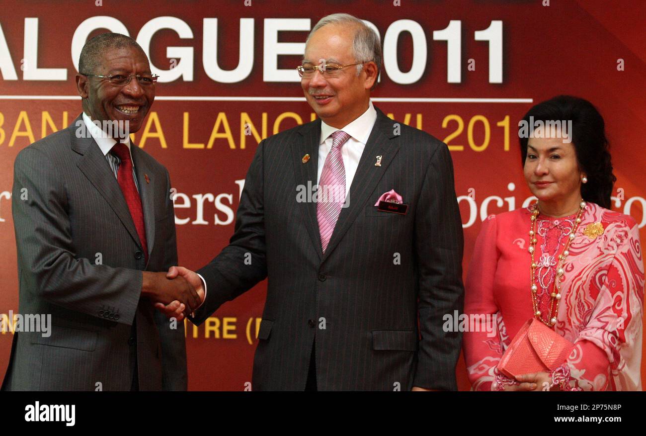 Malaysian Prime Minister Najib Razak, center, shakes hand with Lesotho ...