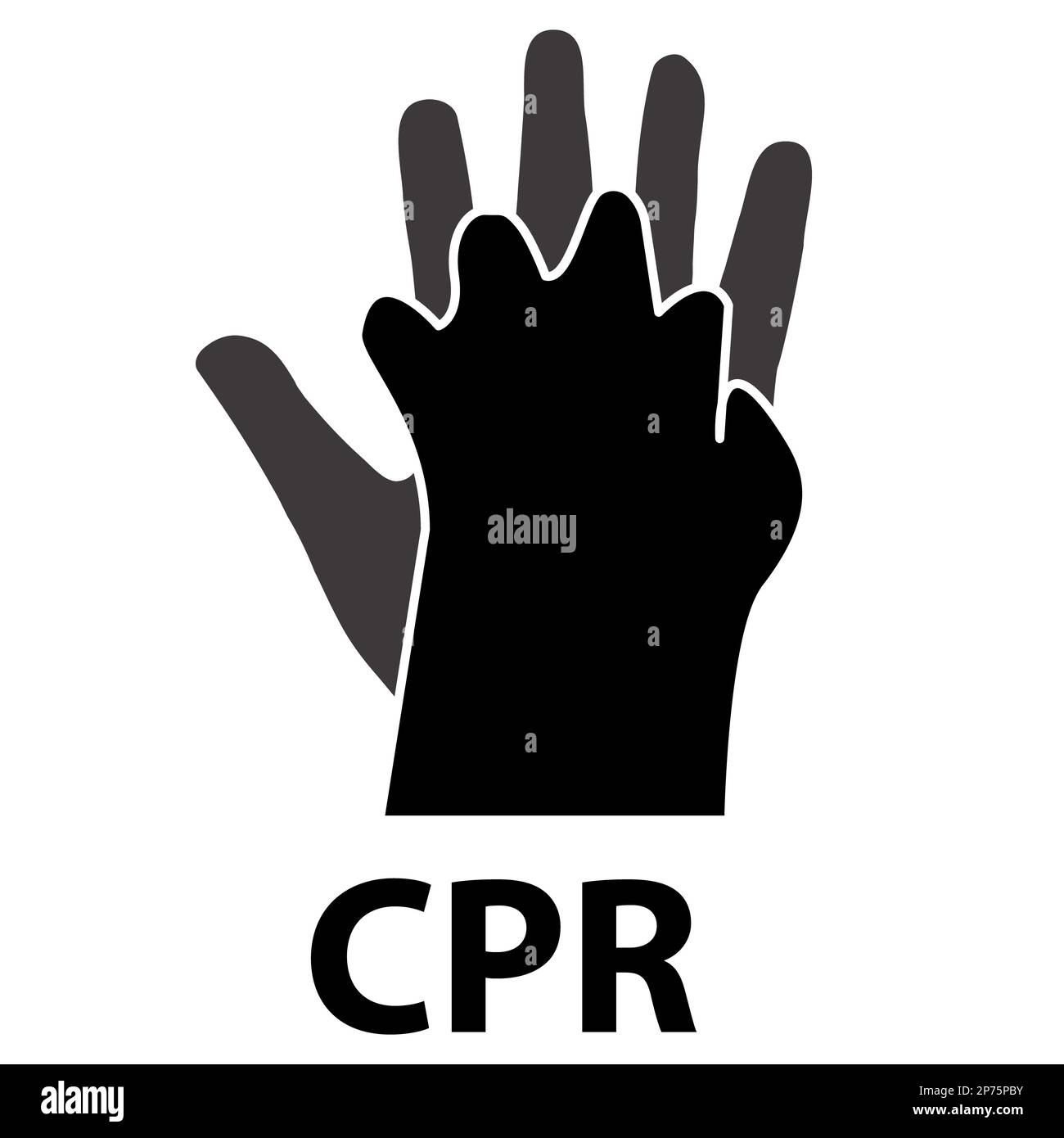 Cpr Hands only icon on white background. Cpr sign. flat style Stock ...