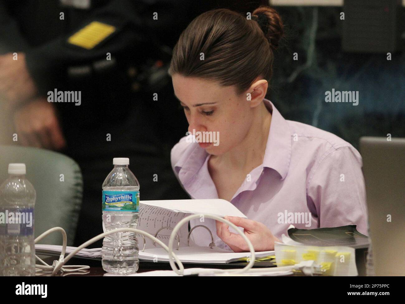 Casey Anthony is shown at the defense table during her murder trial at ...
