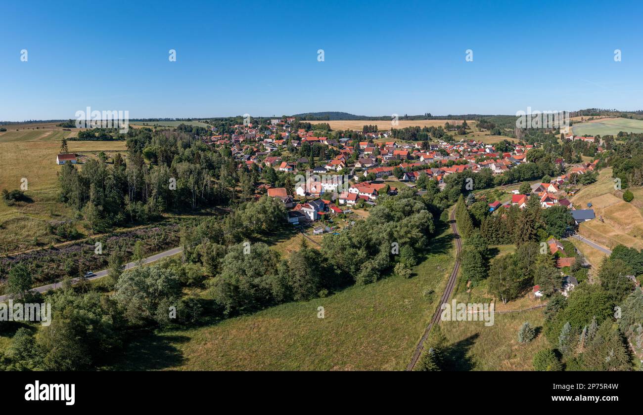 Straßberg Harz Luftbildaufnahme Stock Photo - Alamy