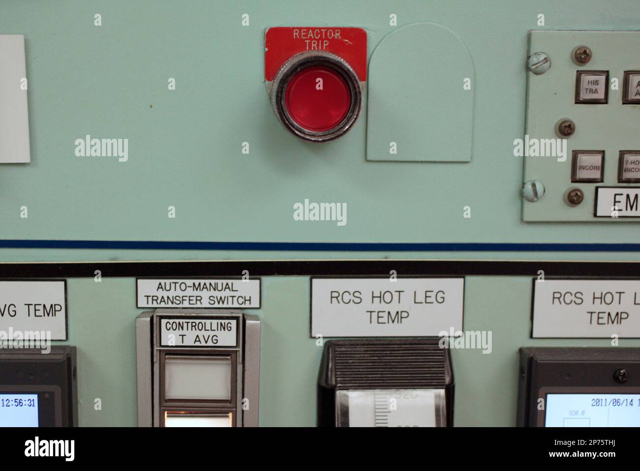 The "Reactor Trip" button seen during a tour of the Crystal River ...