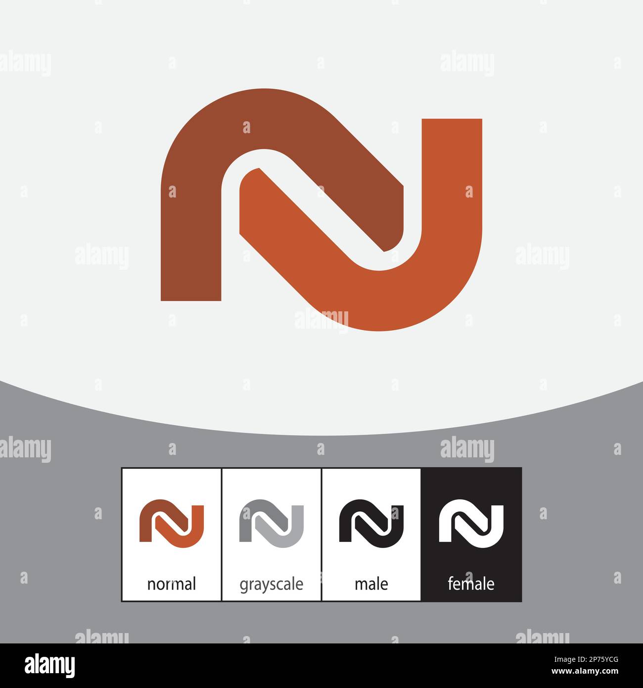 N Letter Logo. Orange Color. - Vector Stock Vector Image & Art - Alamy