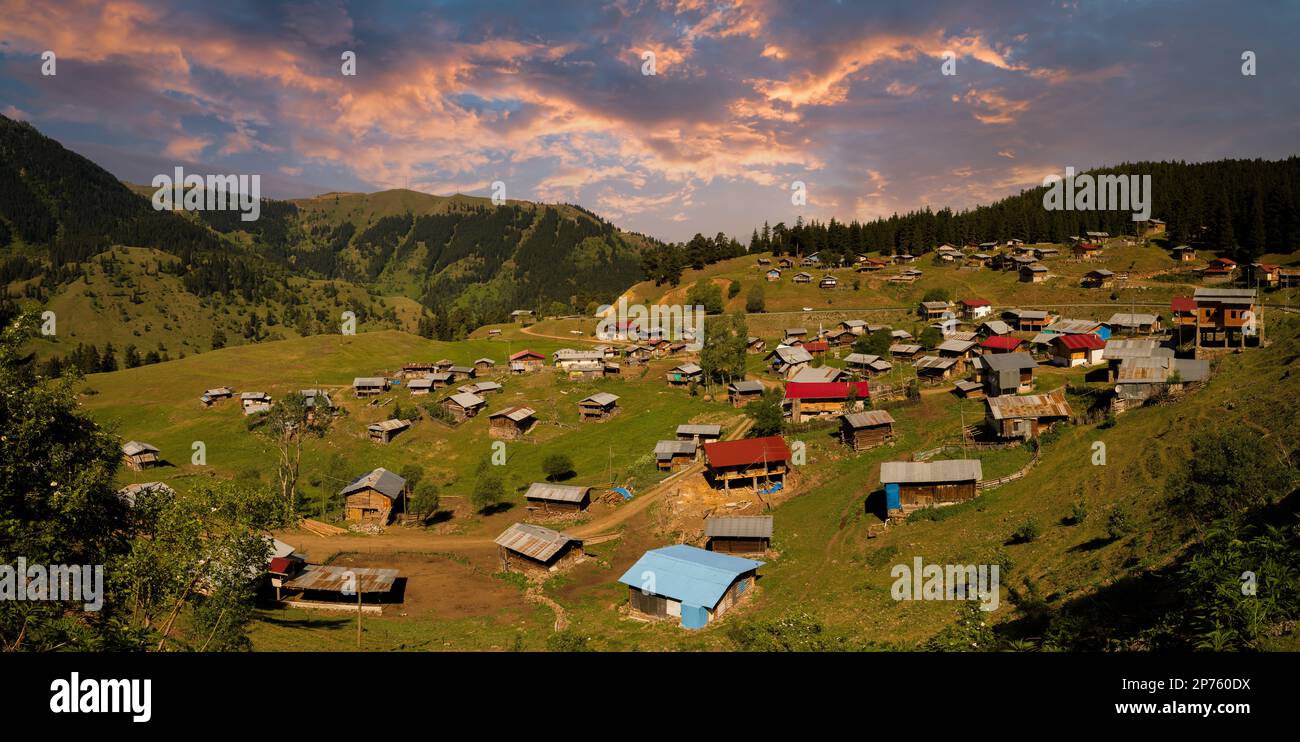 Artvin highlands. View of Sahara plateau in morning light. Travel ...