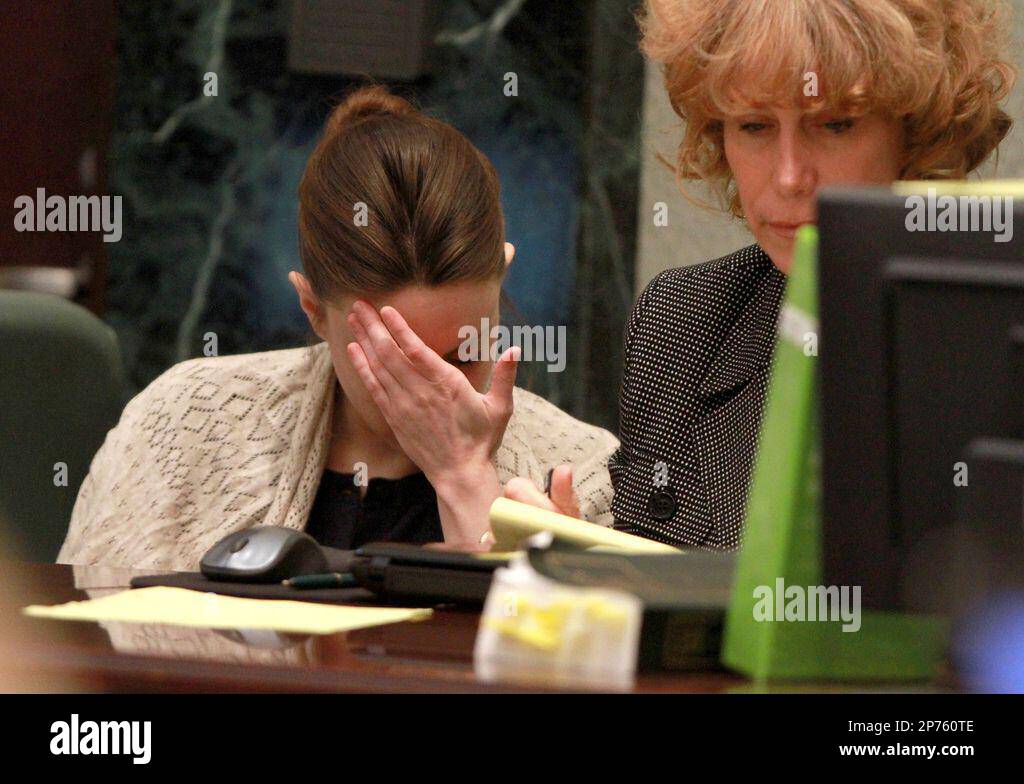 Casey Anthony reacts during forensic testimony at her murder trial at ...