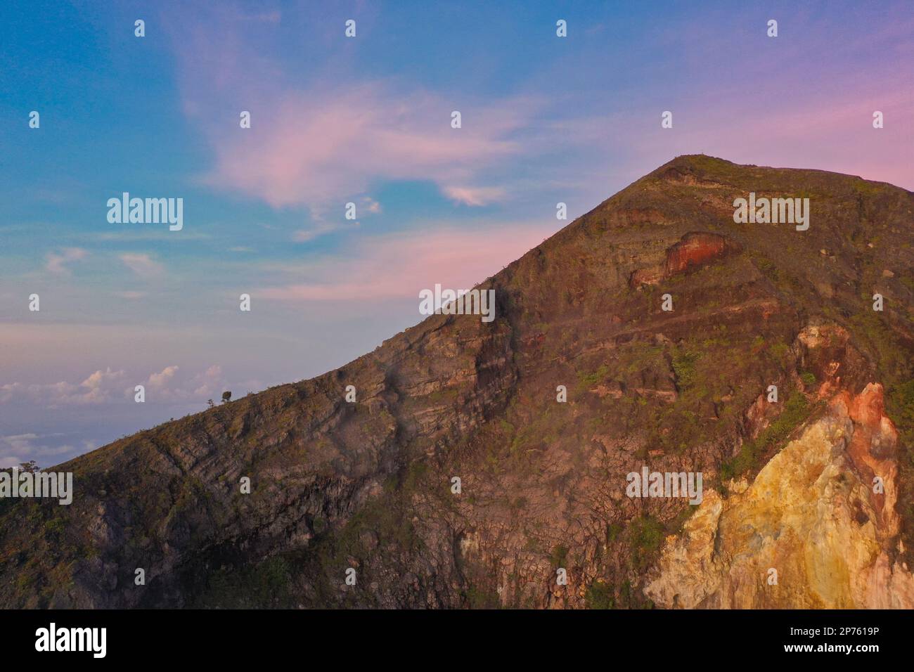 Epic view from the top of Mount Inerie on Fores, the view a brown-red ...