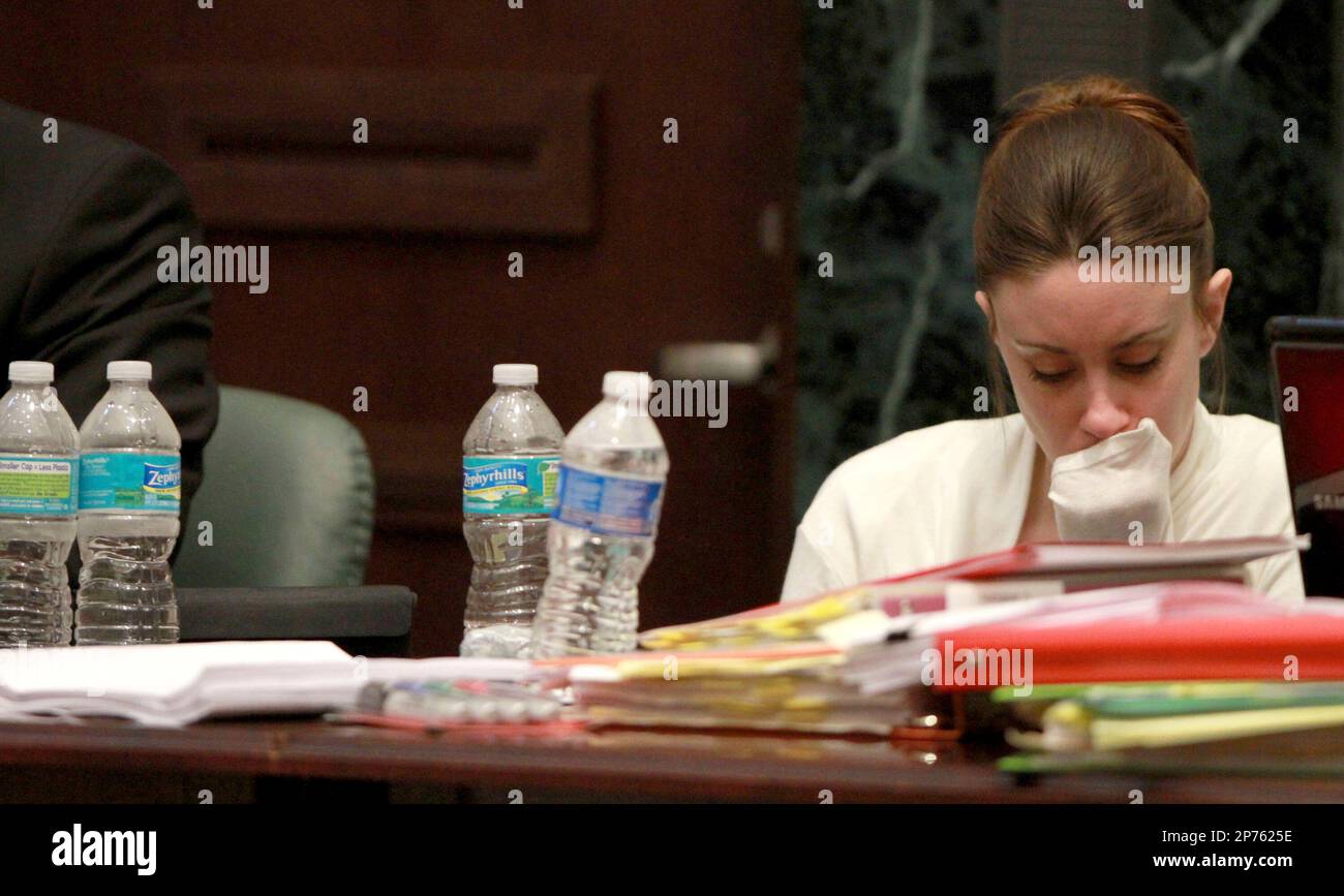 Casey Anthony weeps as evidence photos showing the skeletal remains of ...