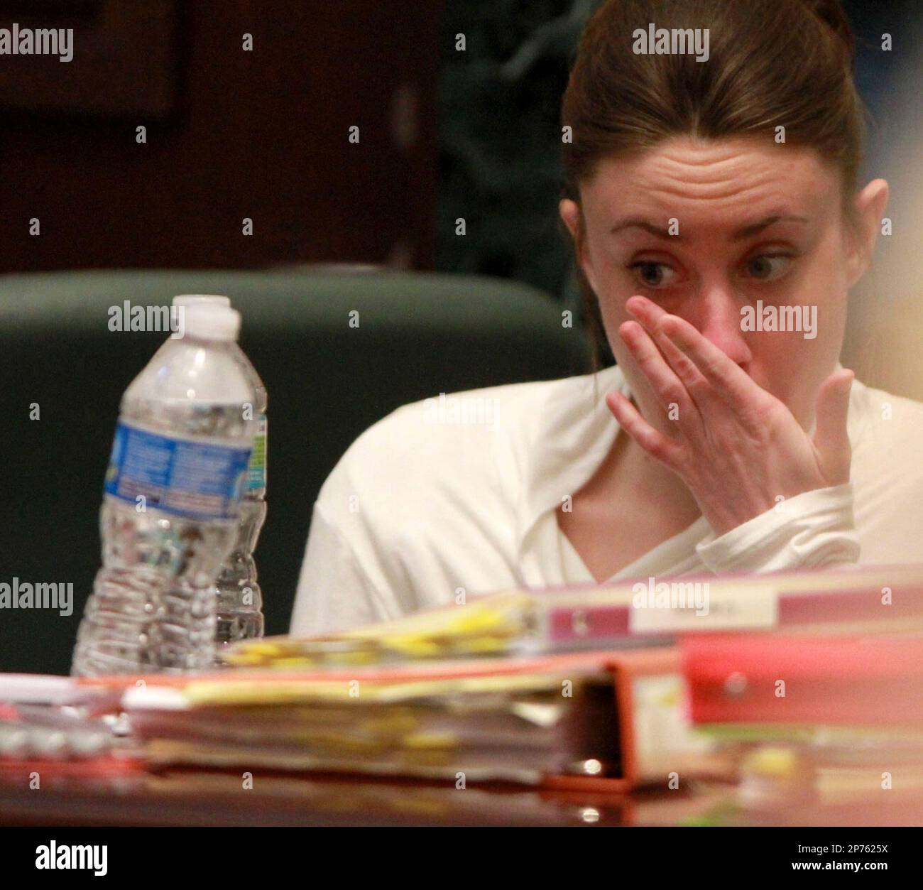 Casey Anthony weeps as evidence photos showing the skeletal remains of ...