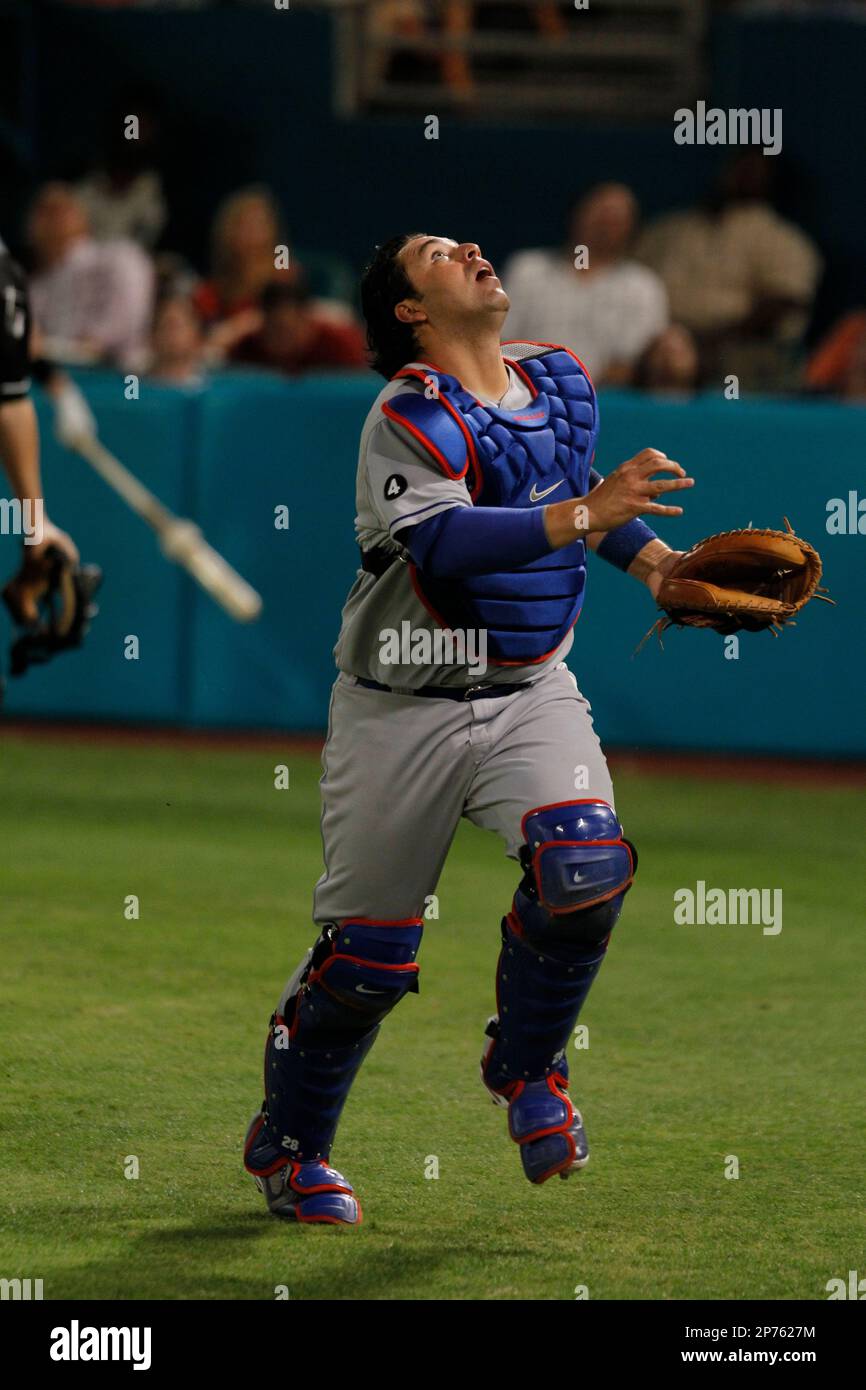 Los Angeles Dodgers Rod Barajas plays in a game against the Florida ...