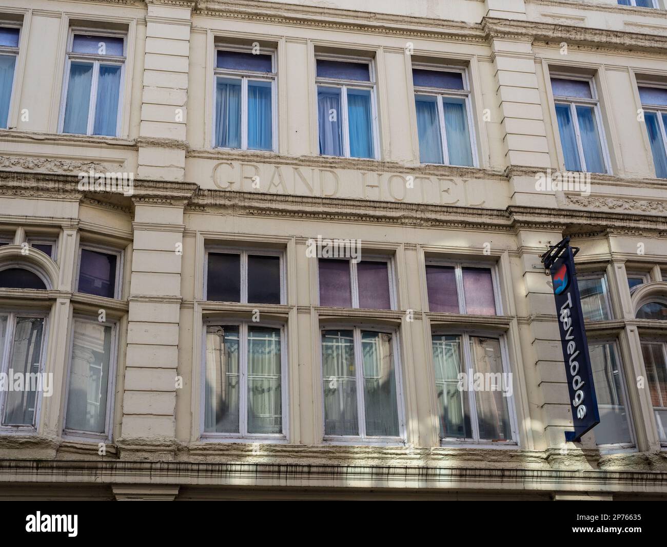 Frontage of the former Grand Hotel, Gold Street, Northampton, UK; now ...