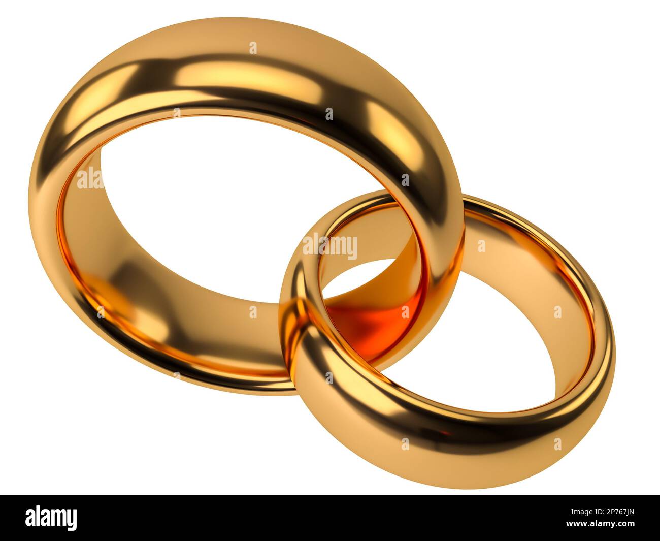 Illustration of two wedding gold rings isolated. Unity concepts Stock ...