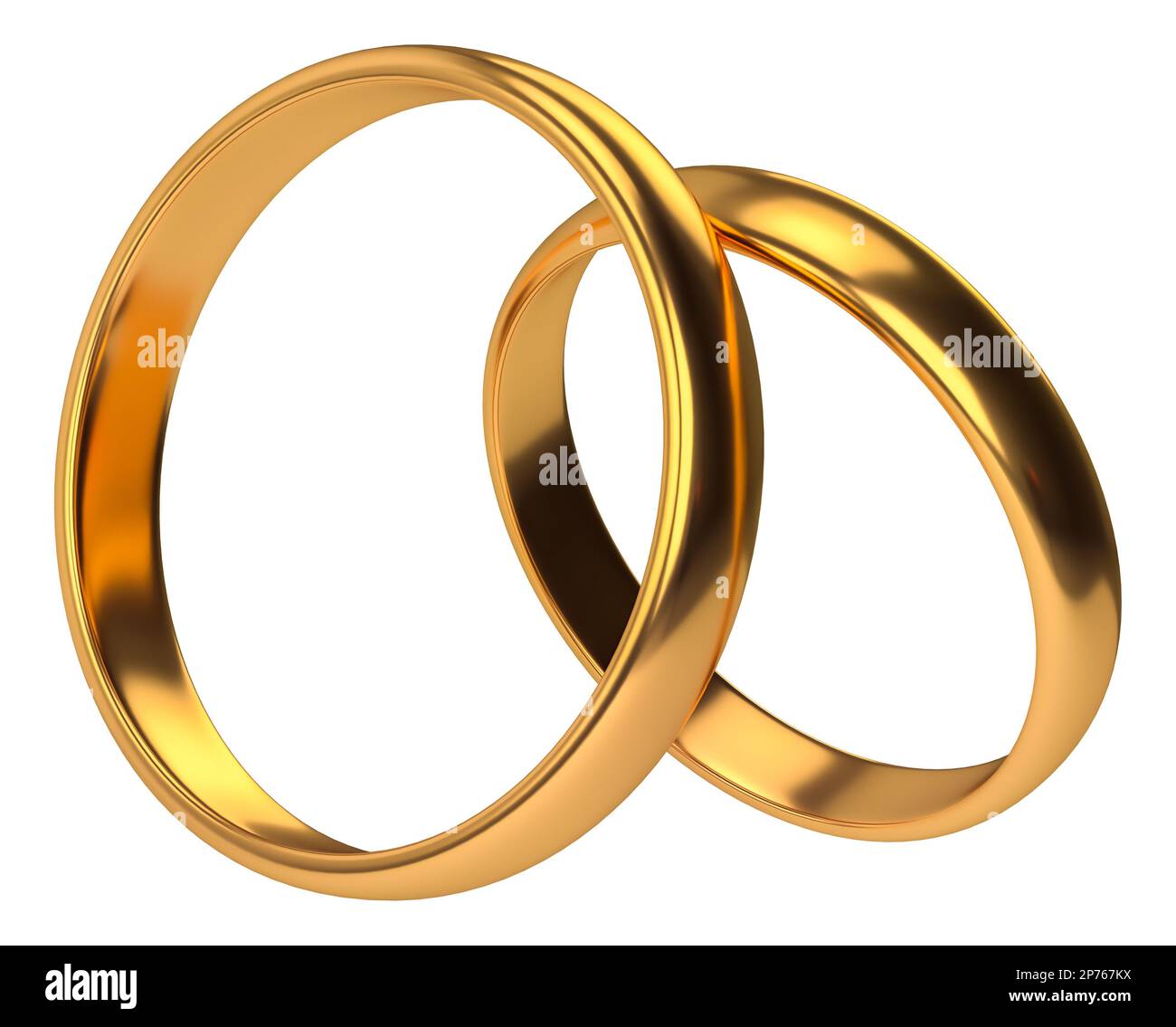 Illustration of two wedding gold rings isolated. Unity concepts Stock ...