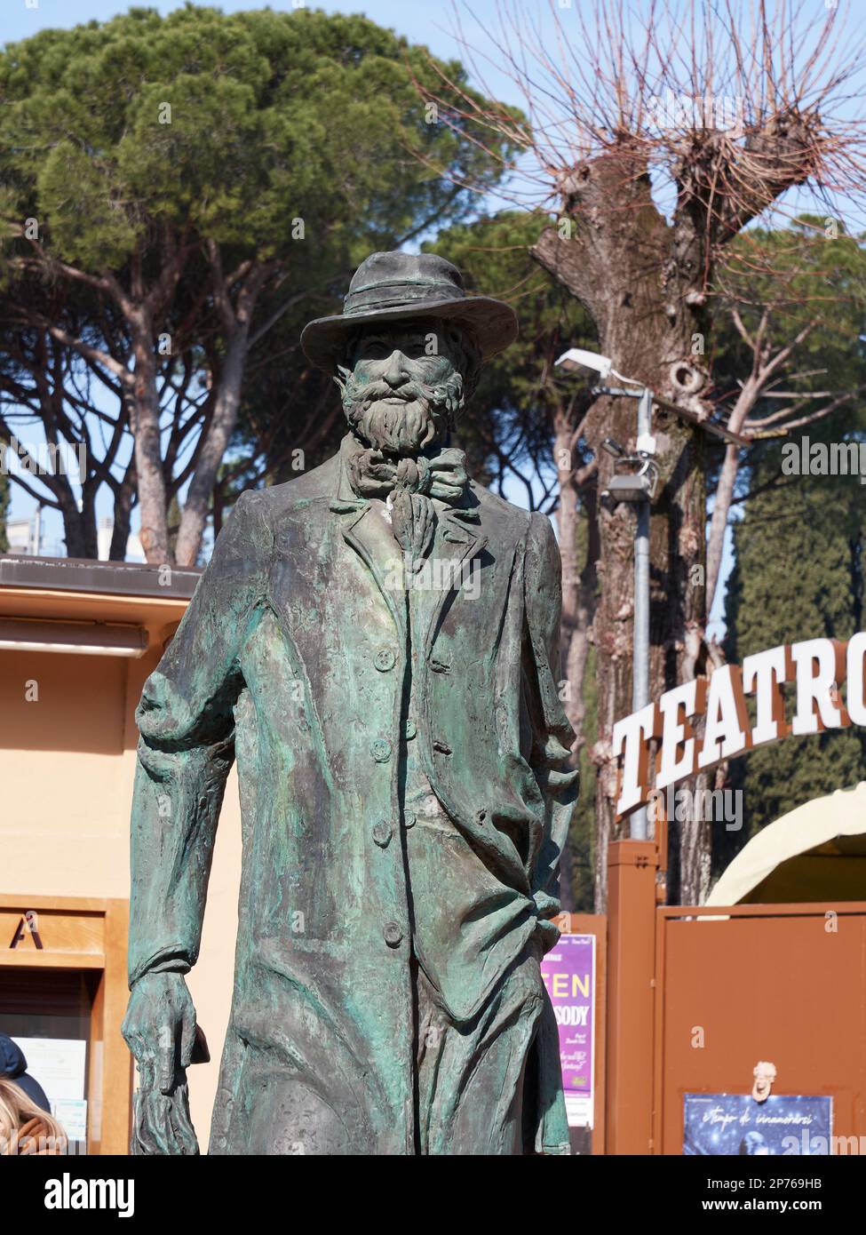 Statue of Giuseppe Verdi in front of the Teatro Verdi, Montecatini ...