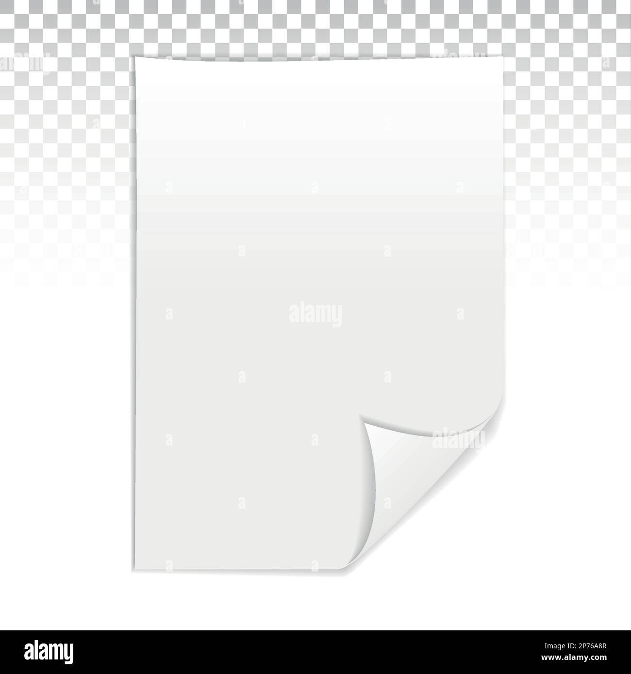 White sheet of A4 paper with a shadow on a transparent background ...