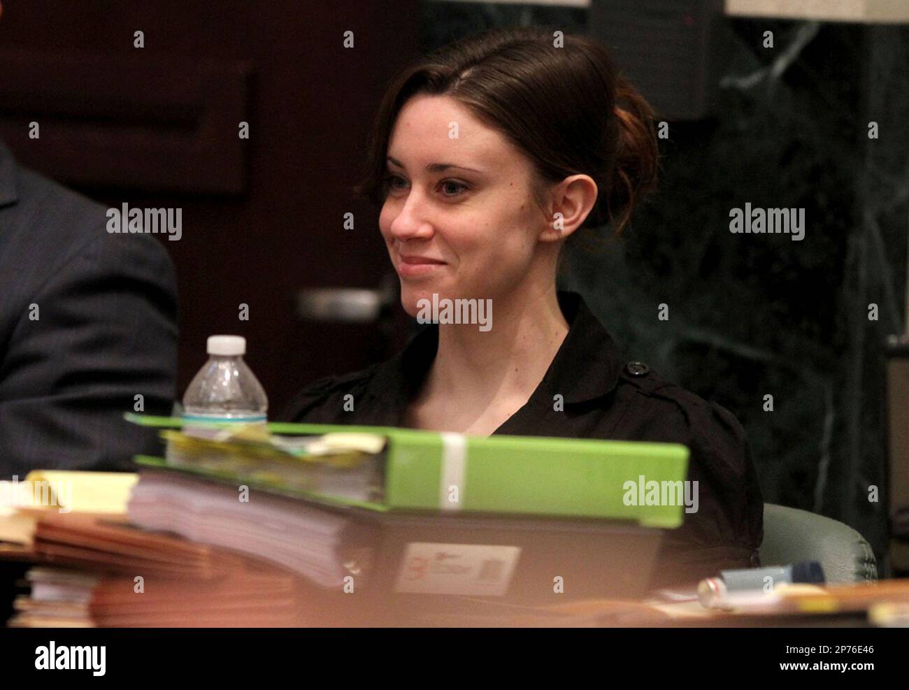 Casey Anthony reacts during her trial at the Orange County Courthouse ...