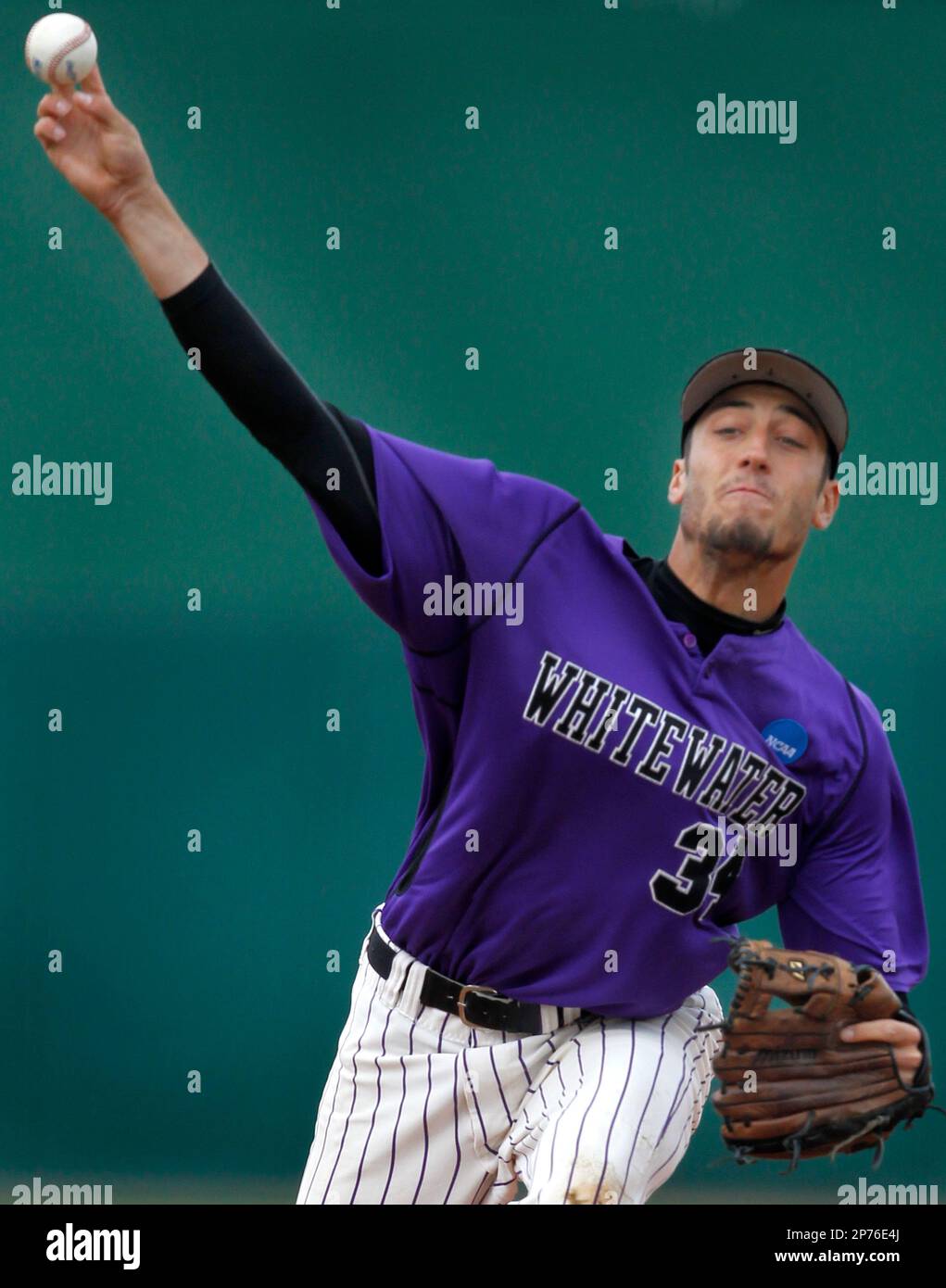 Wisconsin-Whitewater starting pitcher Jeff Donovan delivers against ...