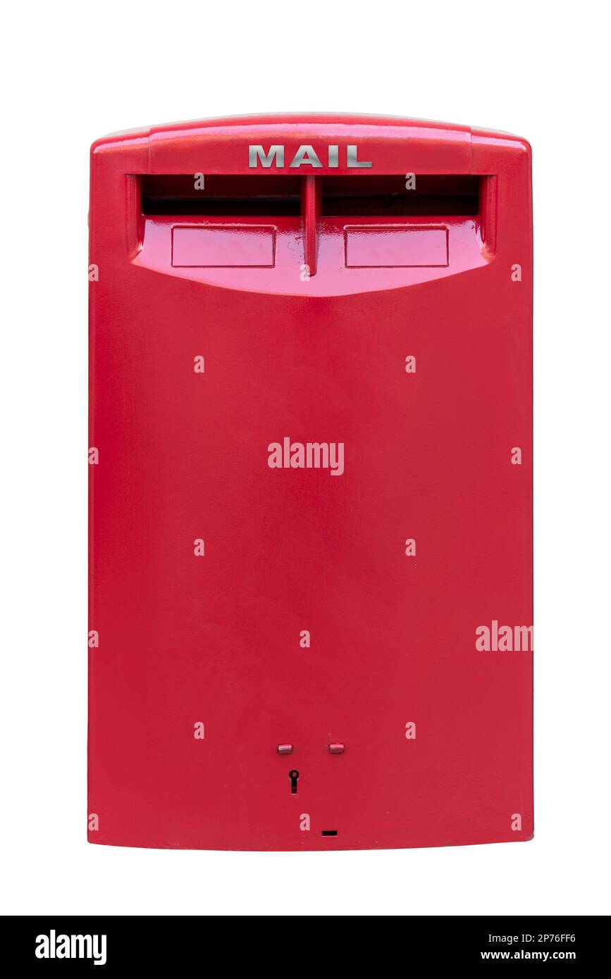 Red Post mail box isolated on white with clipping path included Stock ...