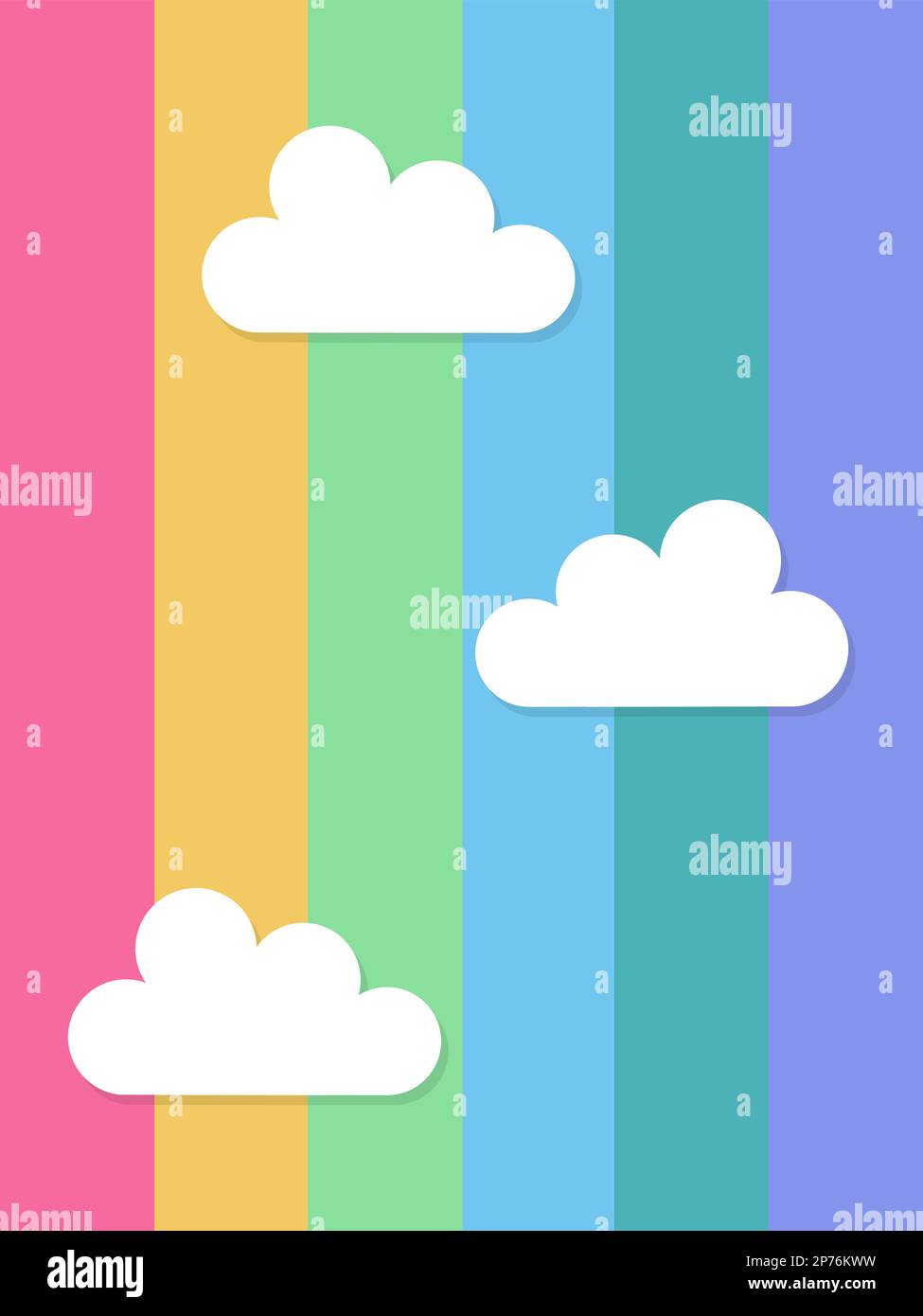 White clouds on the background of the rainbow. Rainbow wallpaper ...