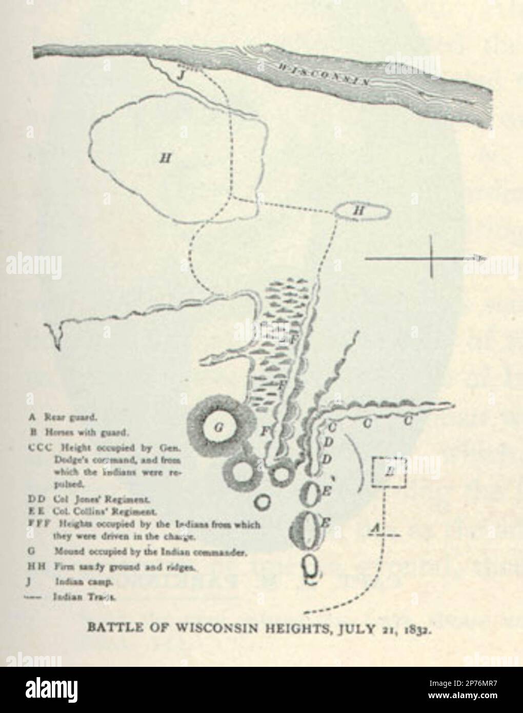 Map of Battle of Wisconsin Heights Battlefield, near Sauk, City ...
