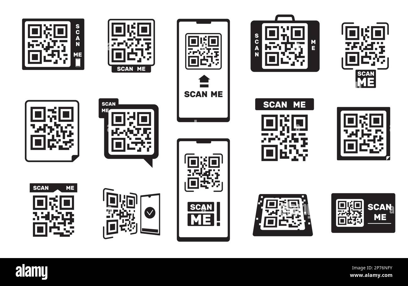 Qr Codes Barcode Smartphone Id Frame Scanning Binary Coding Tag For