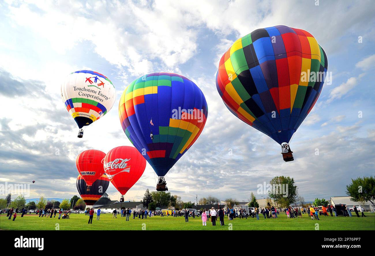 In the first-ever Balloon Stampede Balloon-A-Thon, six balloons launch ...