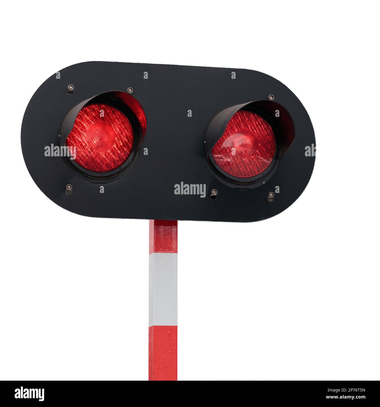 Railroad crossing traffic lights, sign isolated on white Stock Photo ...
