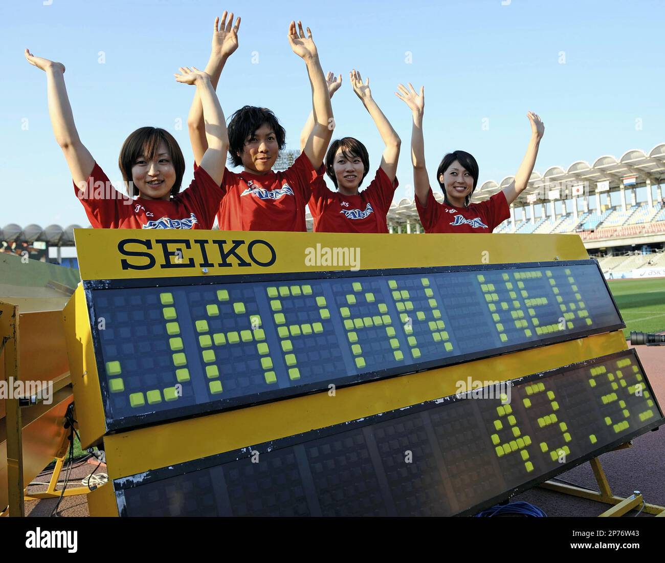 (L-R) Saori Kitakaze, Momoko Takahashi, Chisato Fukushima and Kana ...