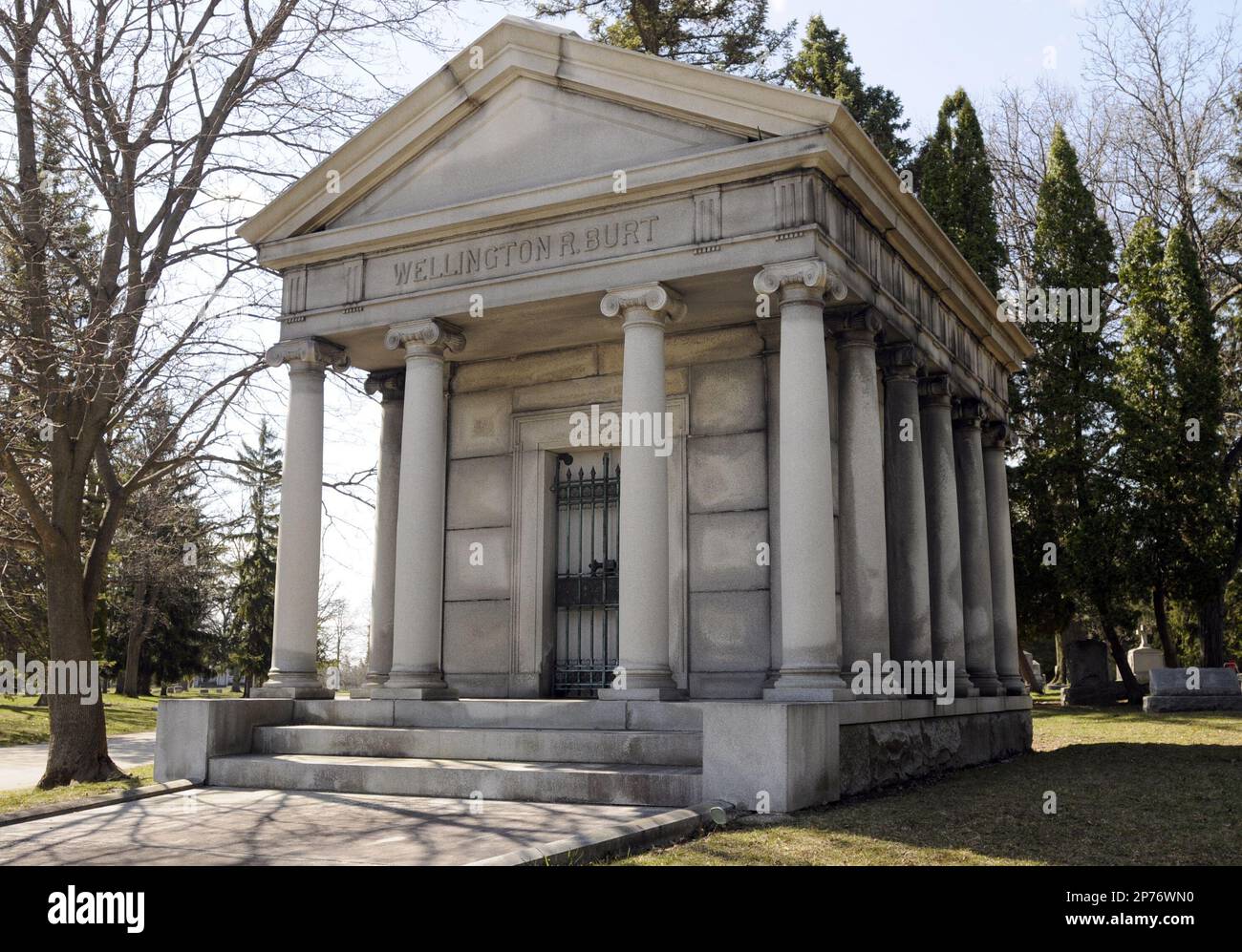 This undated photo shows the tomb of Wellington R. Burt at Forest Lawn ...