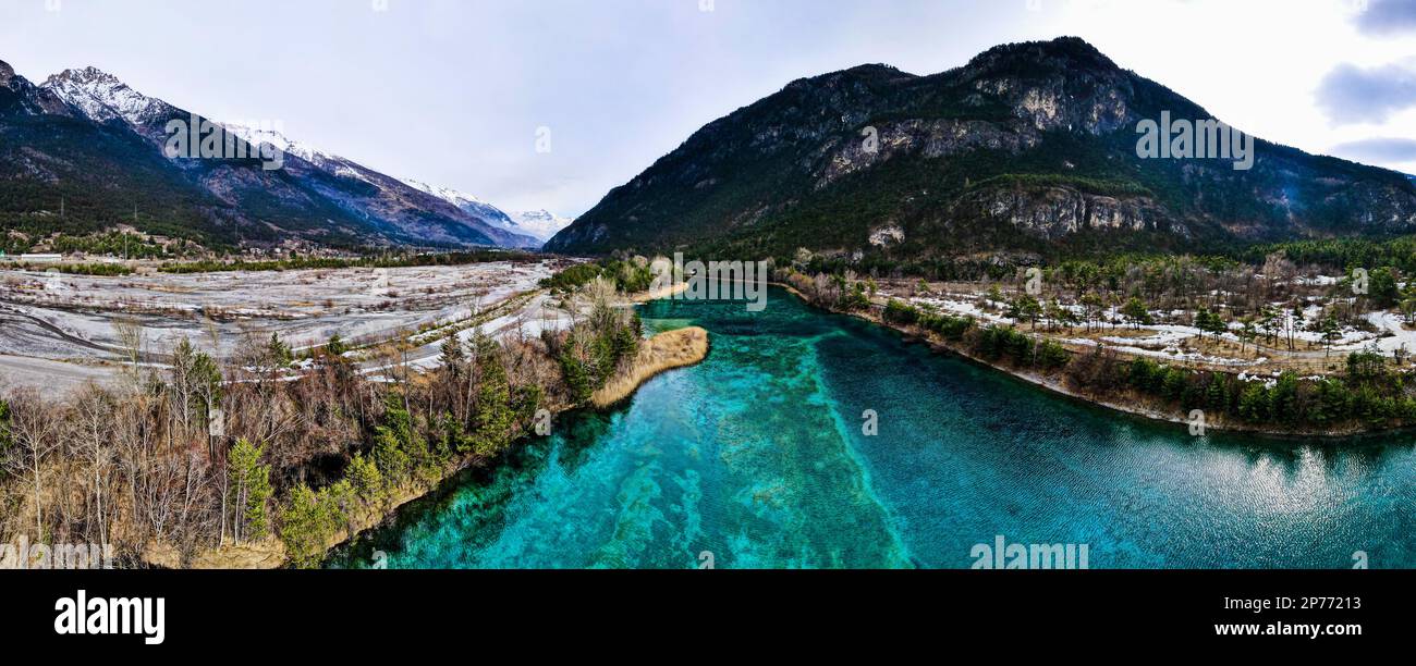 Drone footage village lake aerial hi-res stock photography and images ...