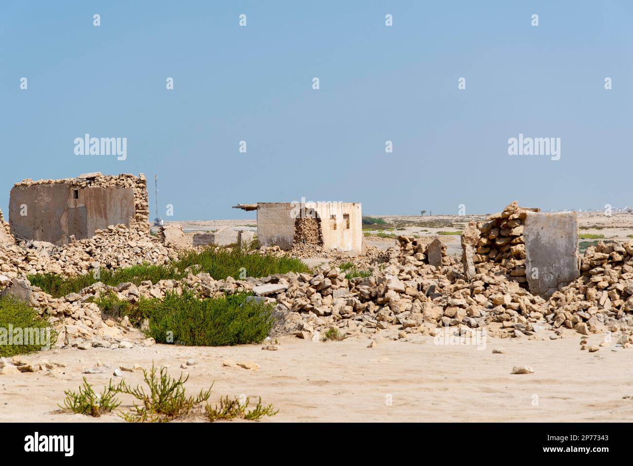 Al Jumail Abandoned Pearling and Fishing Village - Qatar Stock Photo ...