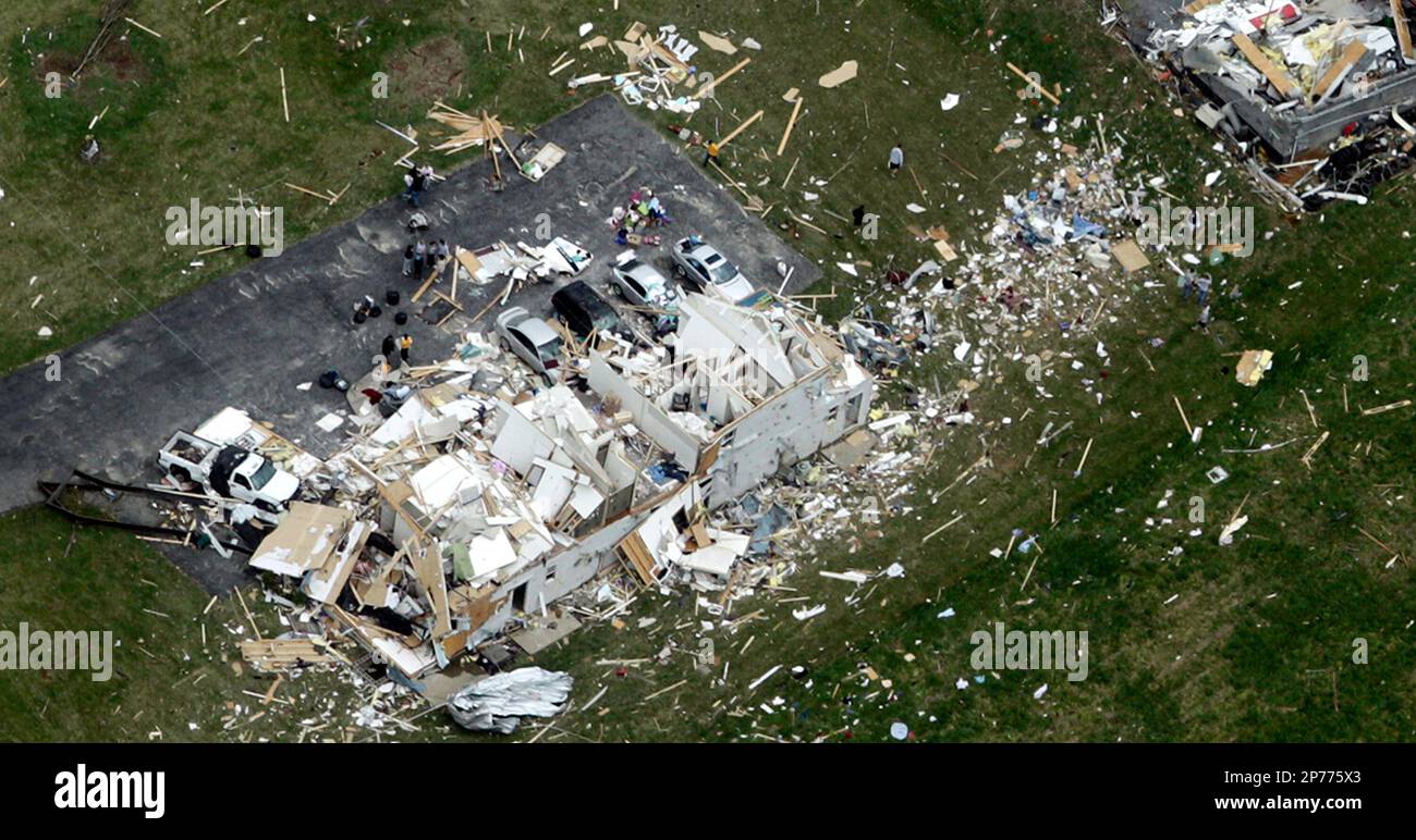 This aerial photo shows damage to residents between Monroe Road and Va ...