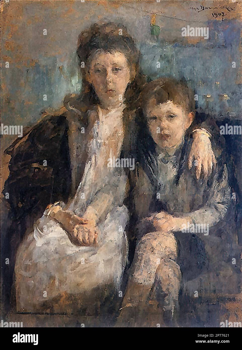 Boznańska Olga - Portret Dzieci (Pasierbowie Malarza Boleslawa Kup) - Polska Szkoła ...