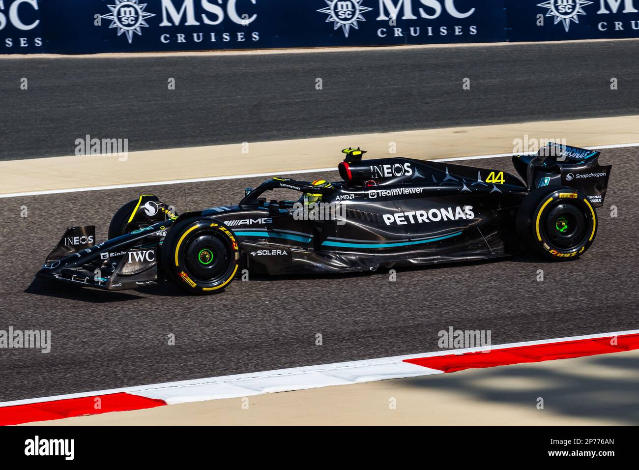MANAMA, BAHRAIN, Sakhir circuit, 3. March 2023: #44, Lewis HAMILTON ...