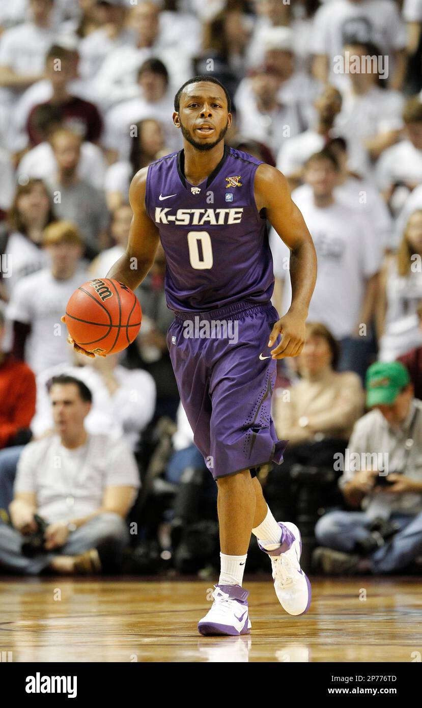 Kansas State University Wildcats guard Jacob Pullen (0) dribbles the ...
