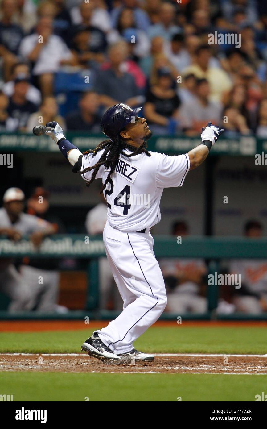 Tampa Bay Rays Manny Ramirez plays in a game against the Baltimore ...