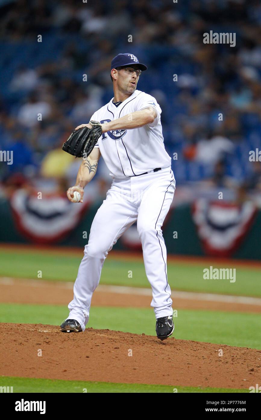 Tampa Bay Rays Kyle Farnsworth plays in a game against the Baltimore ...