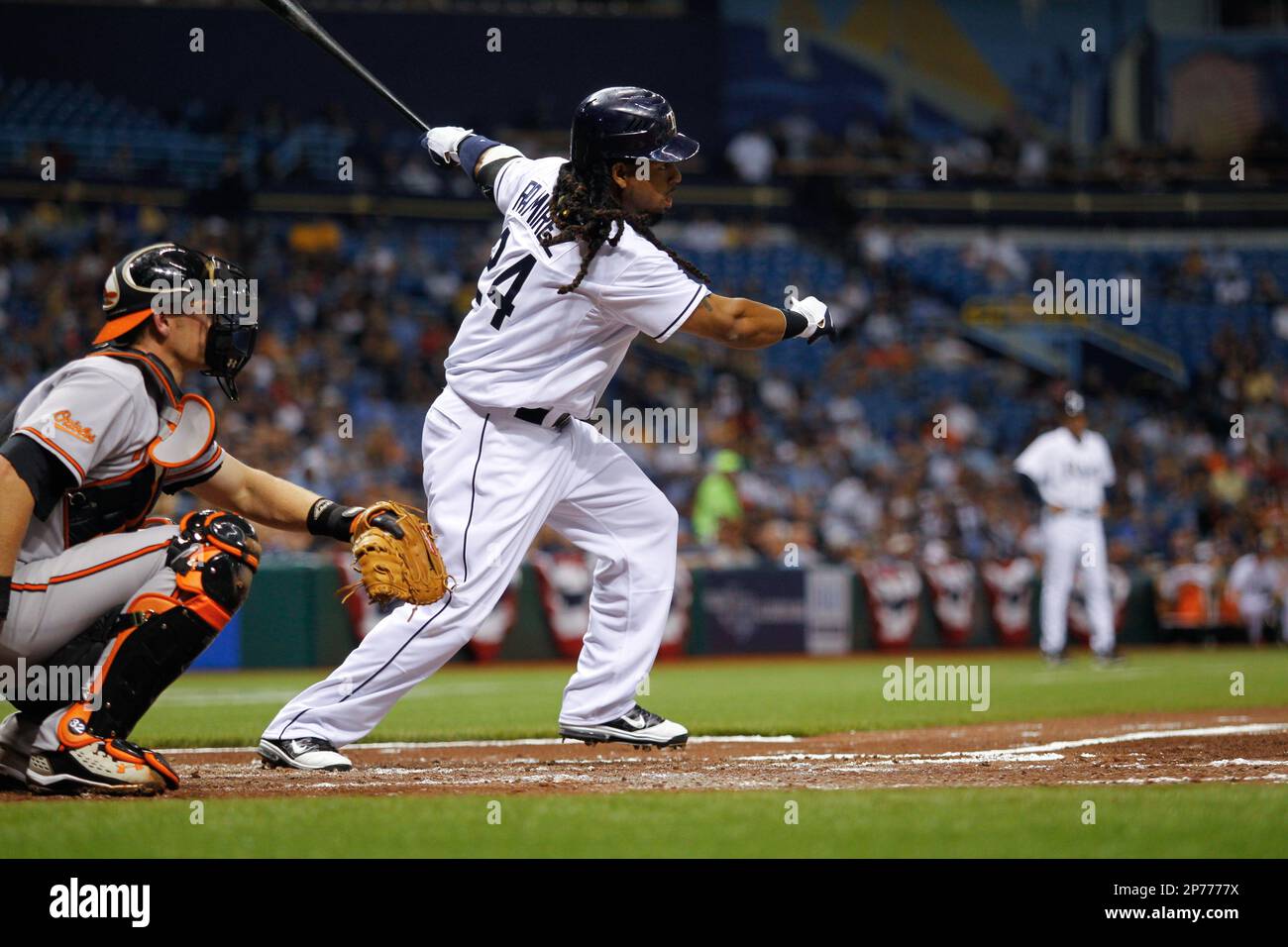 Tampa Bay Rays Manny Ramirez plays in a game against the Baltimore ...