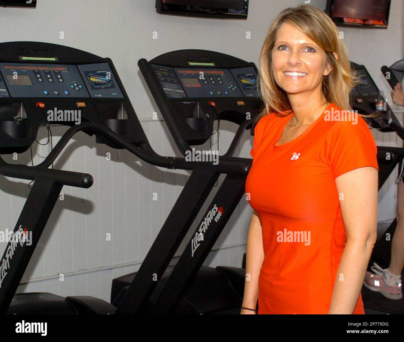 In this April 14, 2011 photo, Julie Dolph stands near exercise ...