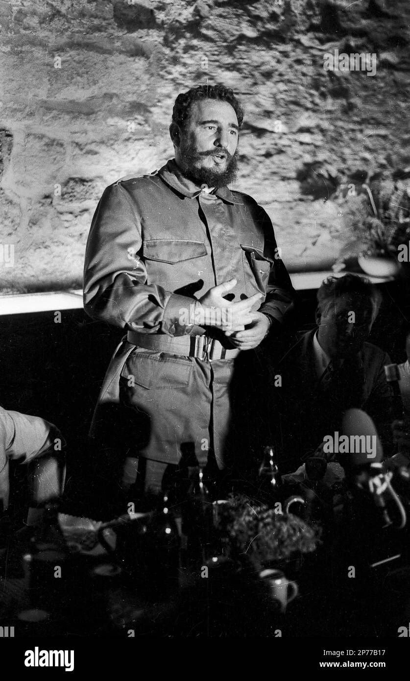 Cuban leader Fidel Castro speaks during a visit to the Dresden village ...