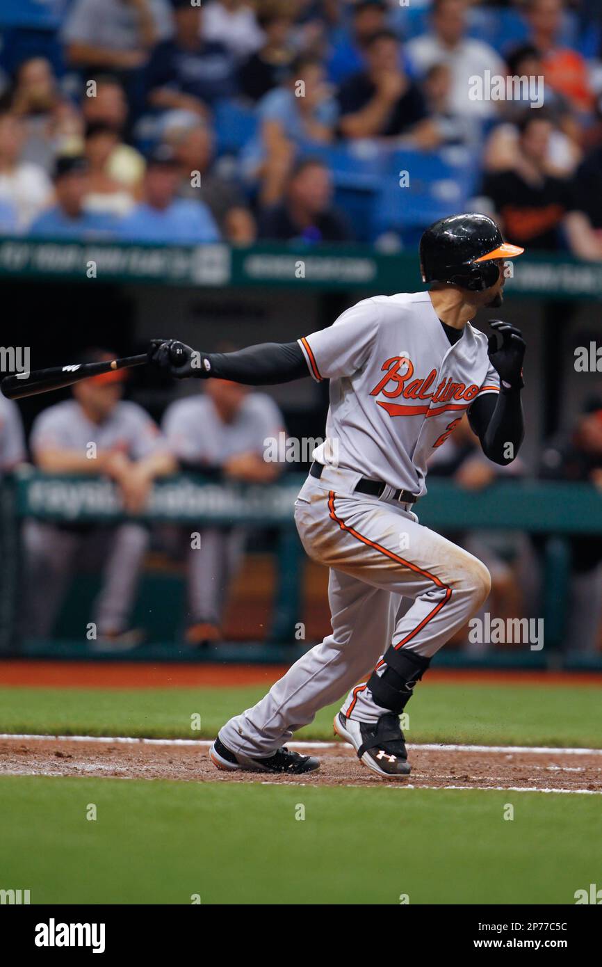 Baltimore Orioles Nick Markakis plays in a game against the Tampa Bay ...